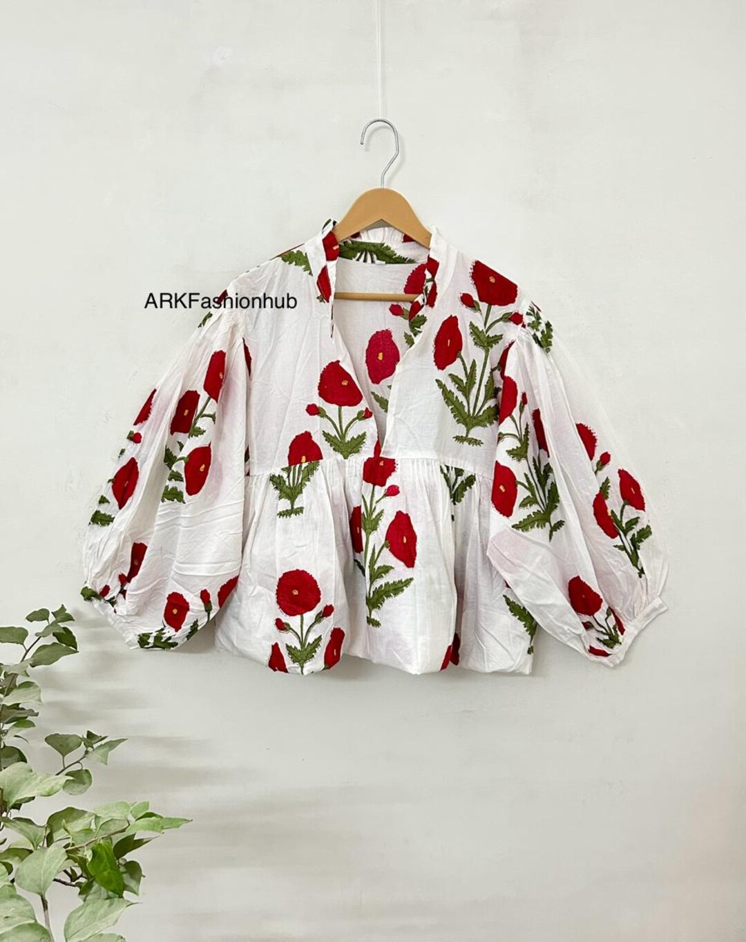 Indian Hand Made Cotton Blouse Beautiful Print Top, Indian Printed ...