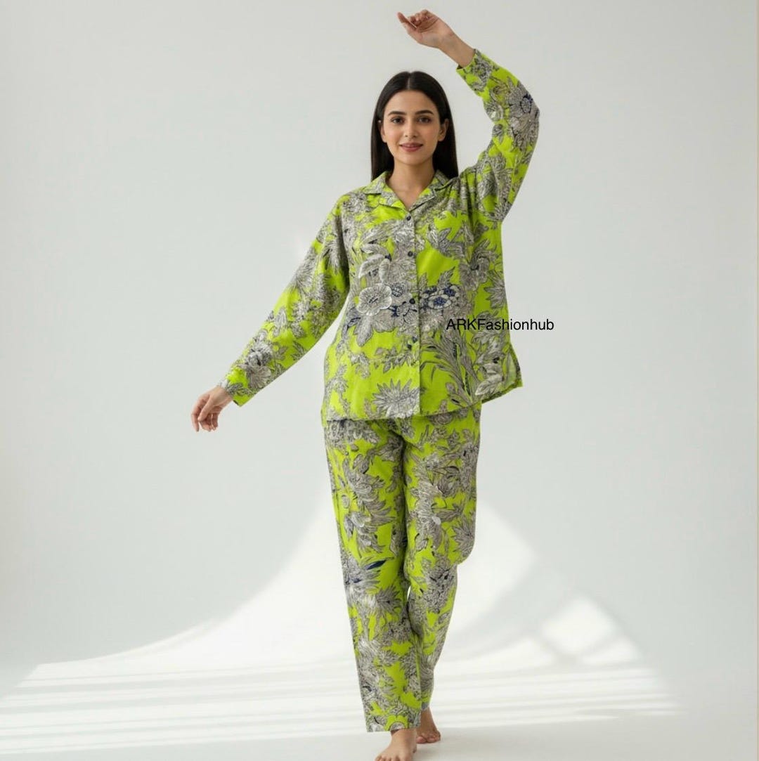 Softest Hand Block Print Cotton Pyjama Set for Women | Elegant ...