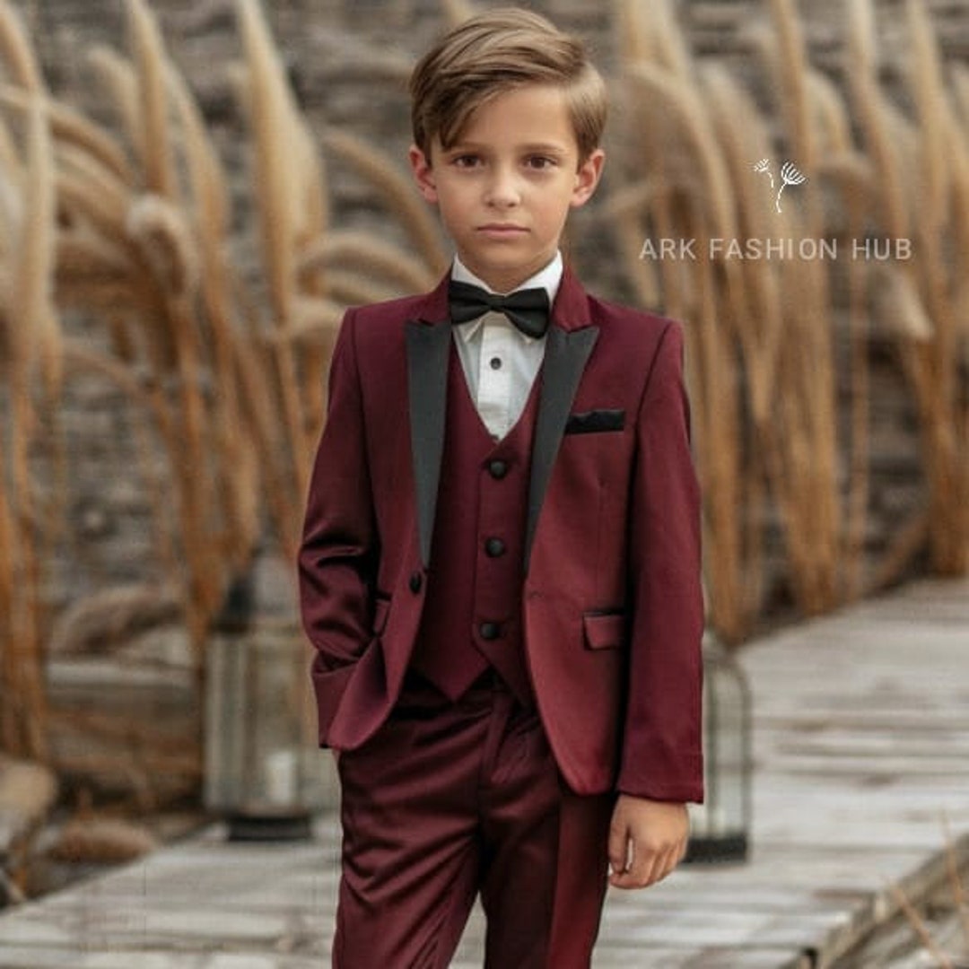 Boys Maroon Suits Kid's Boy's Stylish Wedding Suit Boy's Suit Kid's ...