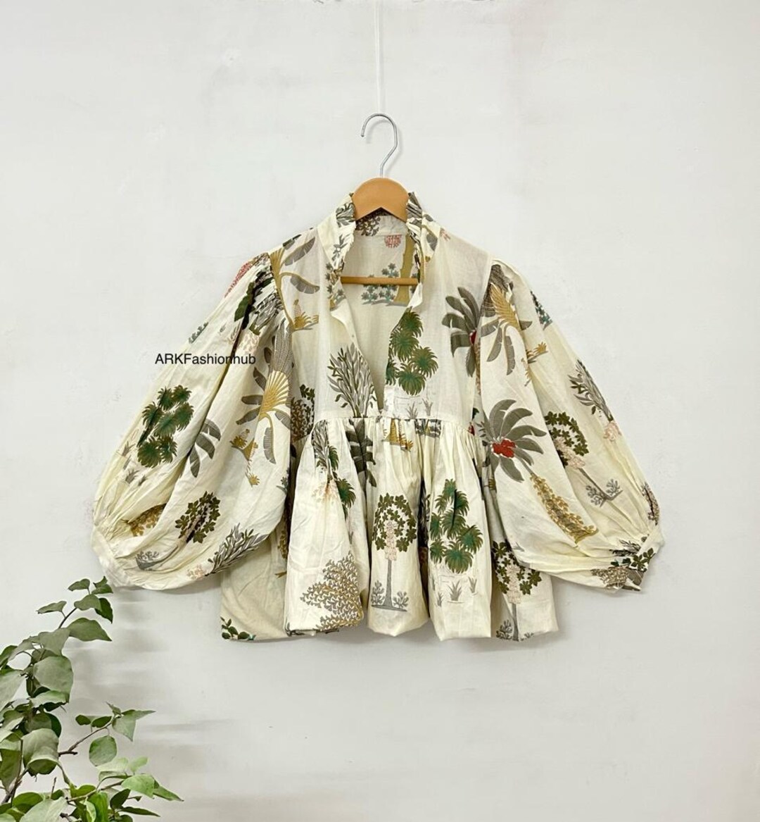 Women Loose Balloon Top, Balloon Sleeves Design Blouse, Comfortable ...