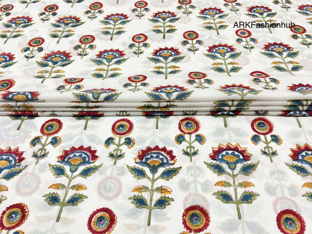 Indian Print 100% Pure Cotton Indian Print Fabric, Home Decor Curtain ...