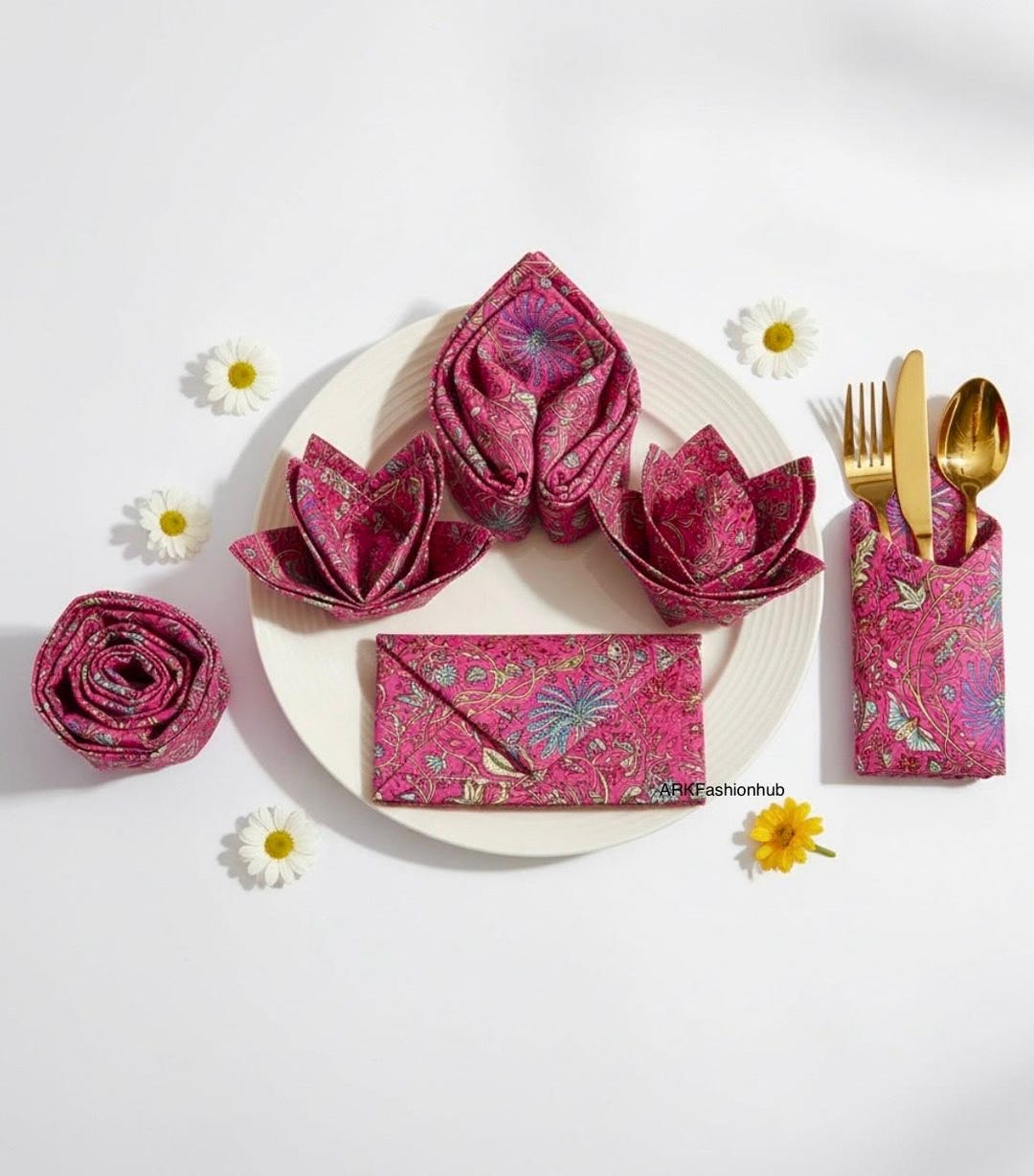 Indian Block Print Cloth Napkins | Eco Friendly Cotton | Boho Floral ...