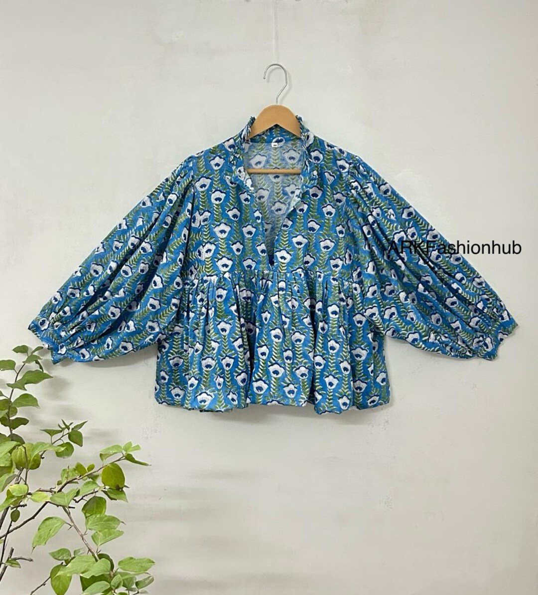 Women Loose Balloon Top, Balloon Sleeves Design Blouse, Comfortable ...