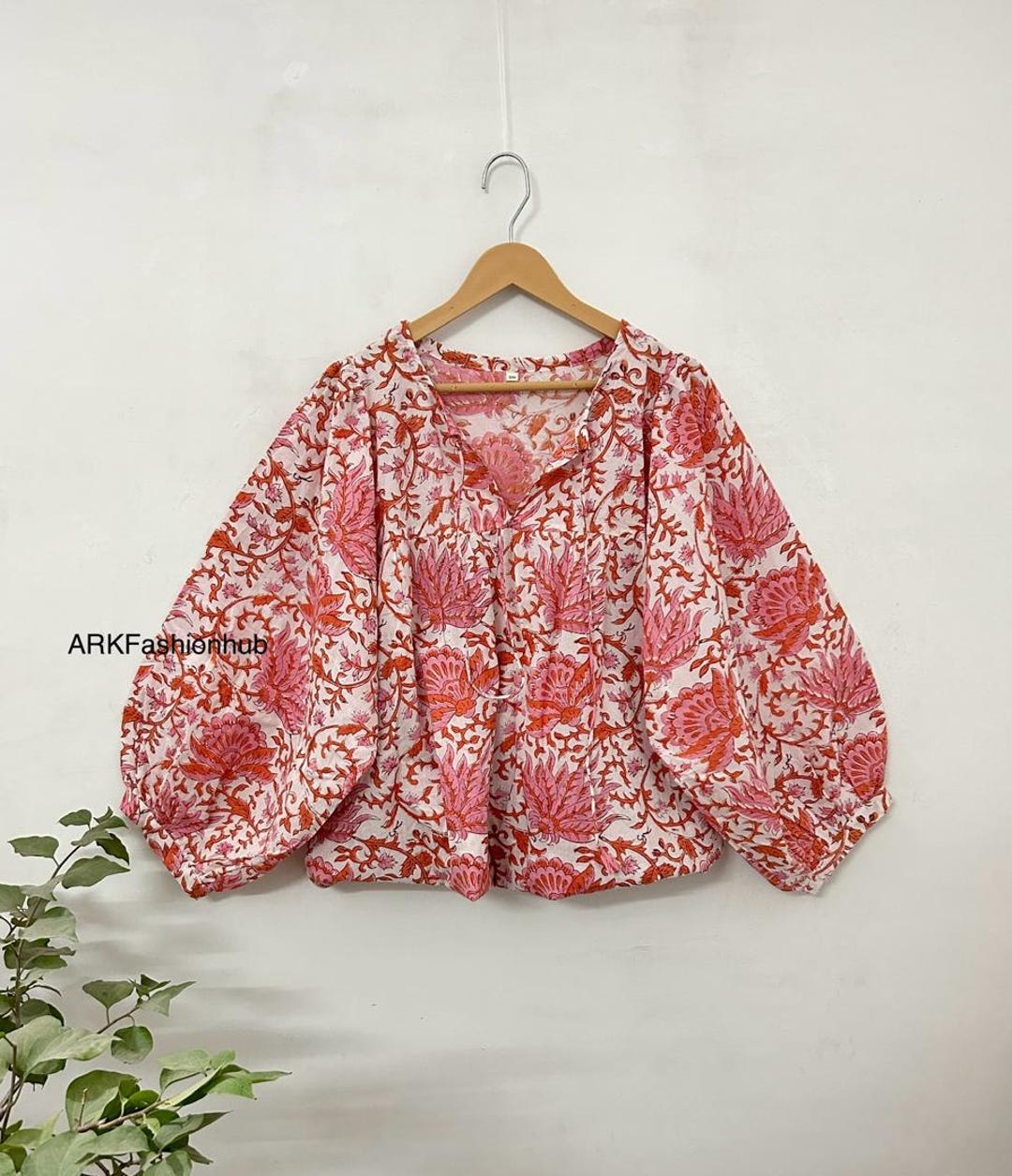 Women Loose Balloon Top, Balloon Sleeves Design Blouse, Comfortable ...