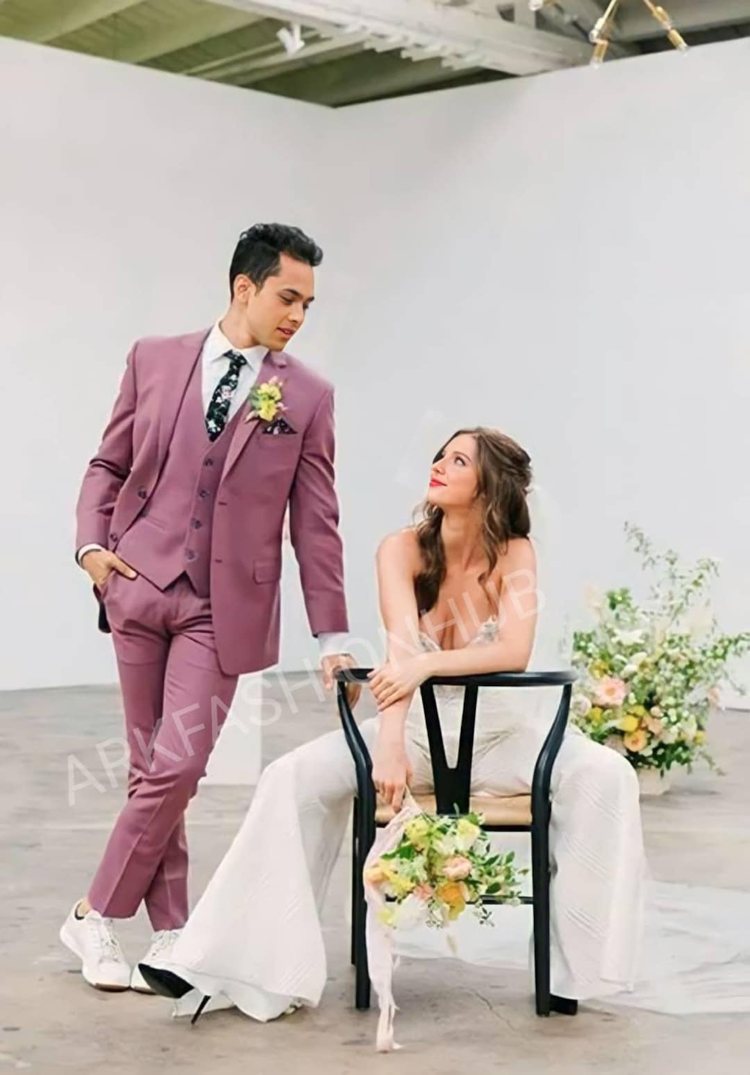 Men Onion Pink Suits 3 Pieces Slim Fit Party Wear Suits - Etsy