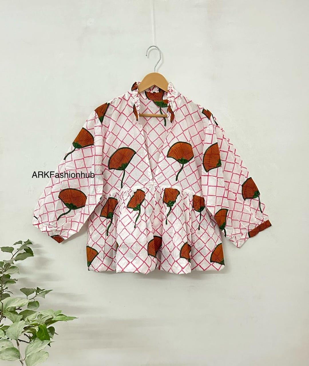 Women Loose Balloon Top, Balloon Sleeves Design Blouse, Comfortable ...