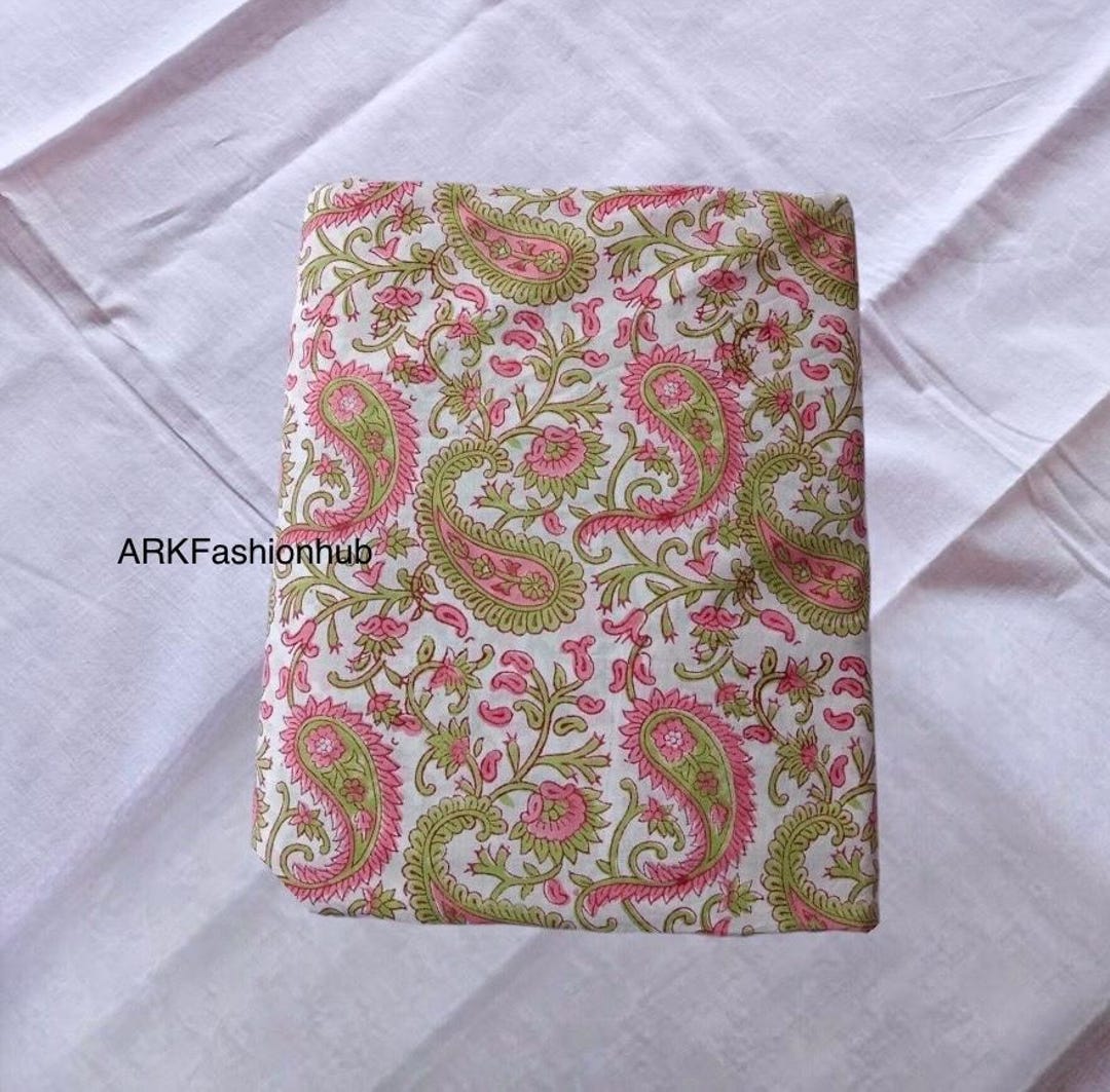 Indian Block Print, Indian Cotton Fabric, Hand Stamped Fabric by the ...
