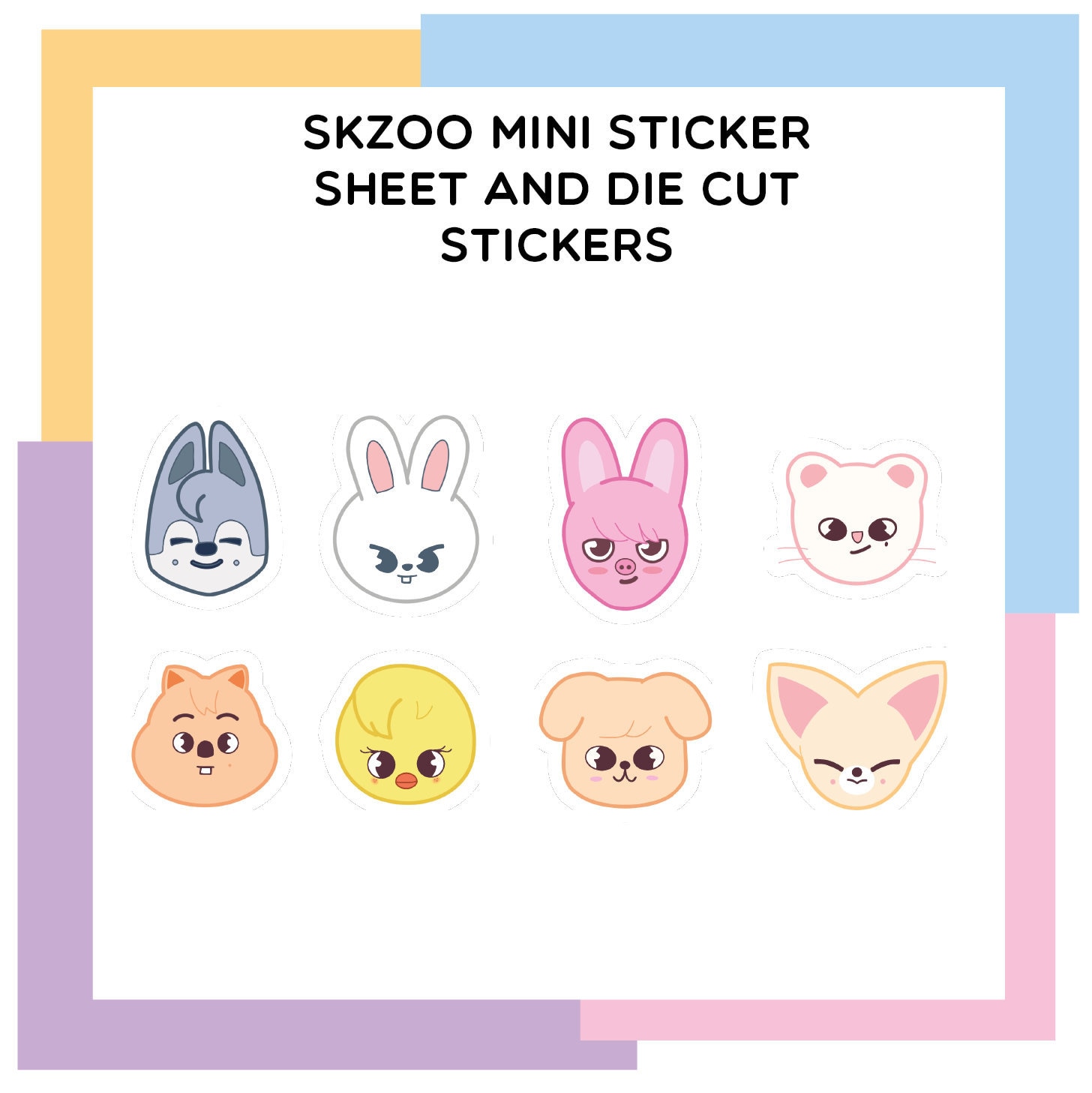 SKZOO mini sticker sheet and character stickers | Etsy