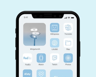 Blue Ios 14 App Icon Pack Neon Aesthetic Ios 14 Icons - Etsy UK