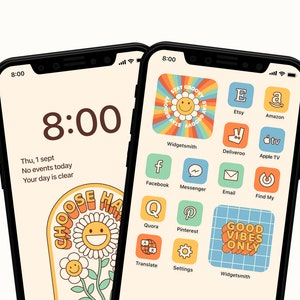 Cute Retro Icons for Ios 16, Vintage Aesthetic, Vintage Vibe, Boho ...