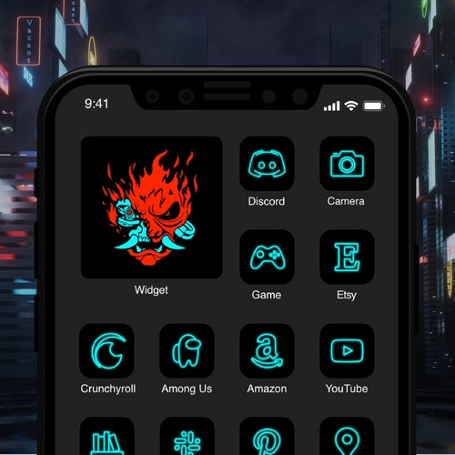 Cyberpunk 2077 Theme Ios 14 Icons Iphone and Ipad Ios Icon - Etsy