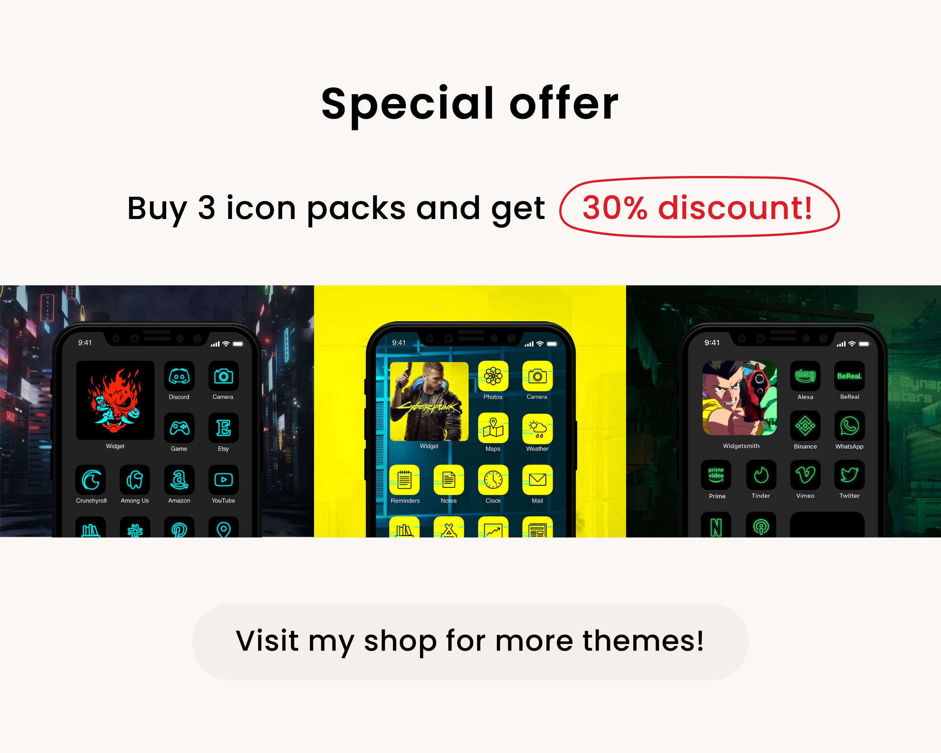 Cyberpunk Neon Green iPhone Ios / Ipados / Android Pack | Futuristic ...