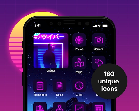 Vaporwave Icons Synthwave Iphone and Ipad App Icon Retrowave - Etsy
