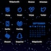 Ios 16 Icon Pack, Neon Blue, Dark Blue With Black, Galaxy Theme, Starry ...