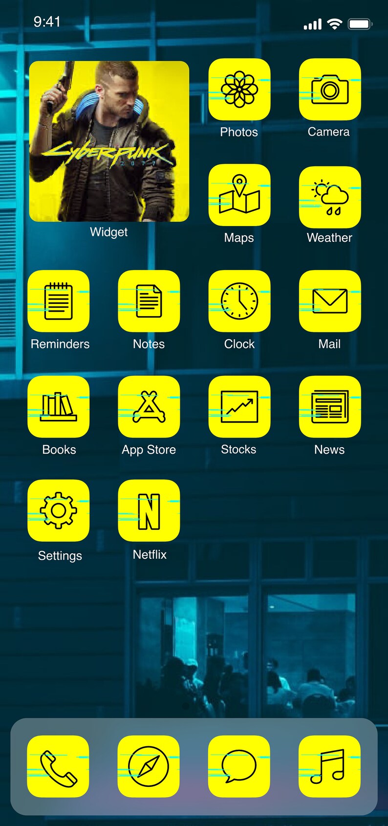 Cyberpunk 2077 Theme Ios 14 Icons Iphone and Ipad Ios Icon | Etsy