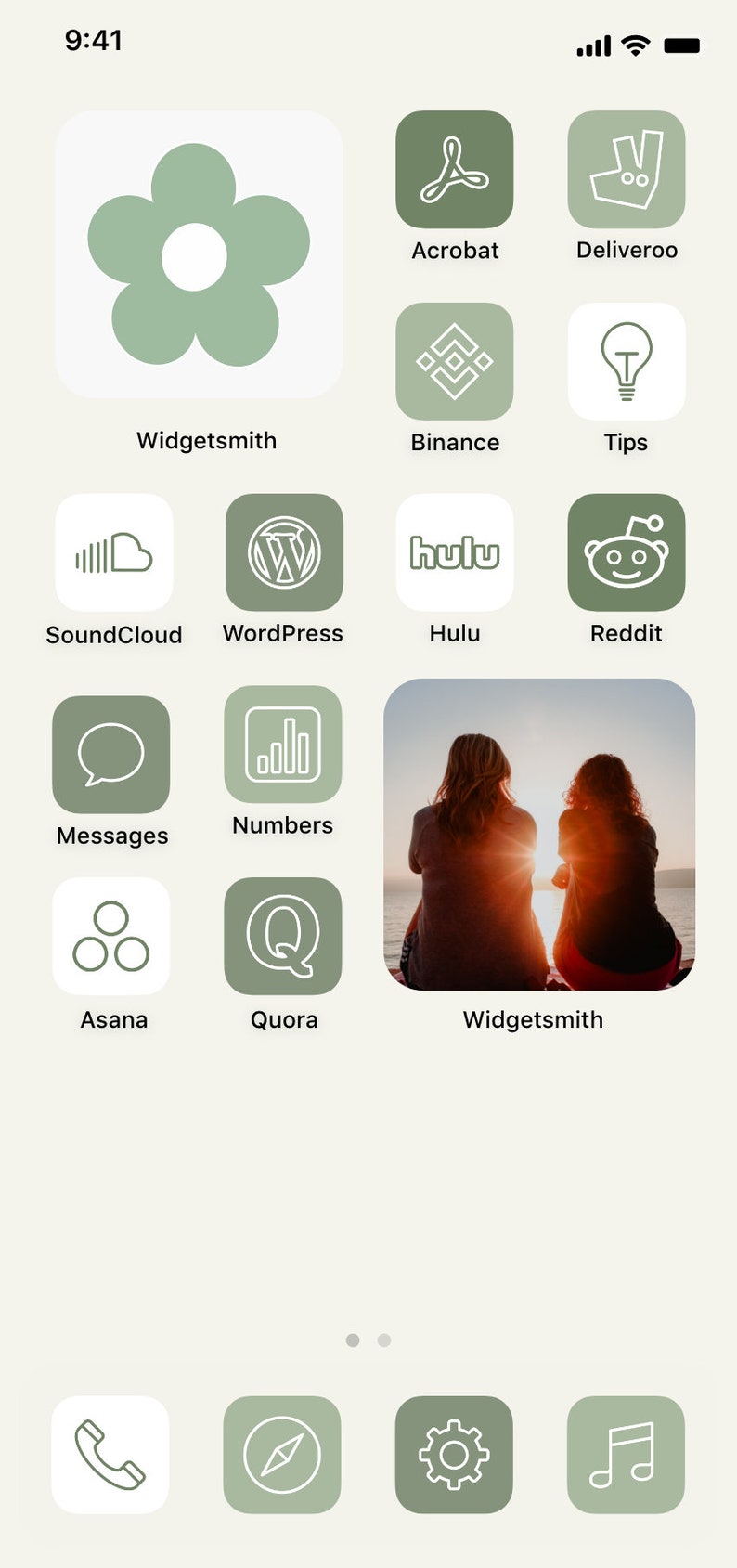 Ios 16 Icons Sage Green Y2K Green Pastel Ios 16 Wallpaper - Etsy