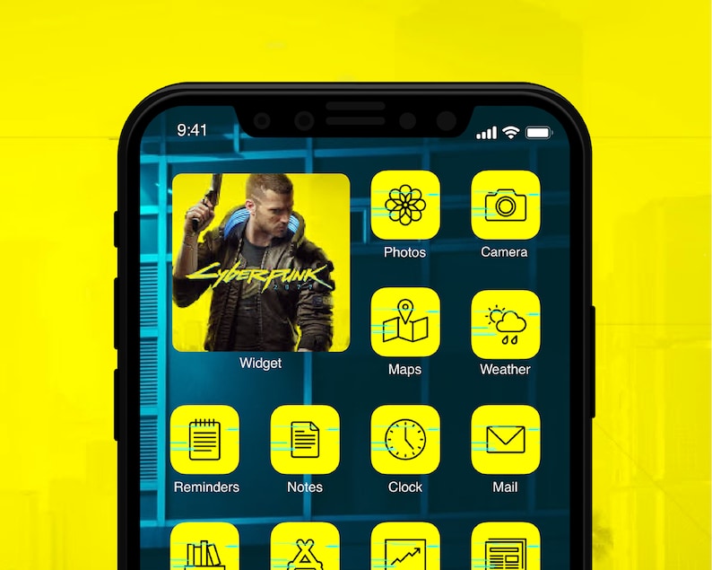 Cyberpunk 2077 Theme Ios 14 Icons Iphone and Ipad Ios Icon - Etsy