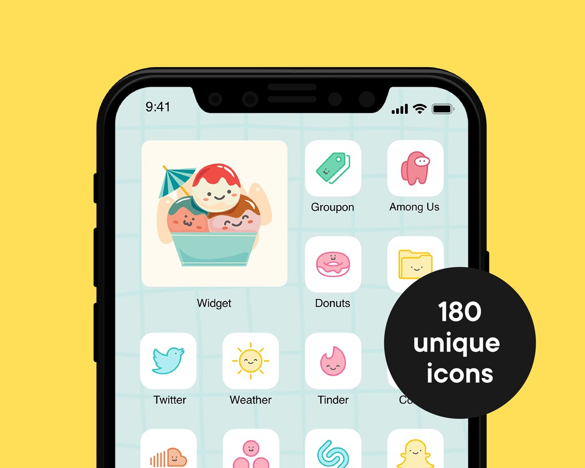 Cute Aesthetic Theme Ios 14 Icons Adorable App Covers - Etsy