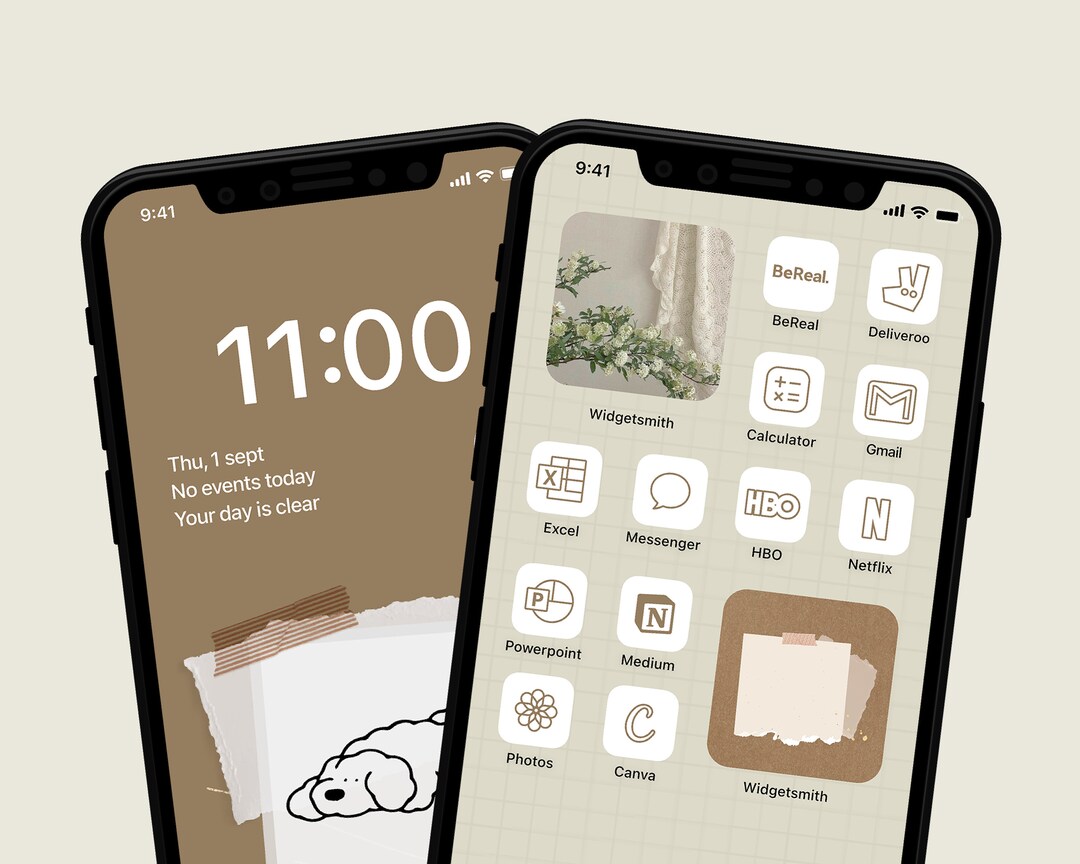 Ios 16 Icons, Scrapbook Aesthetic for Iphone, Korean Minimalist Style ...