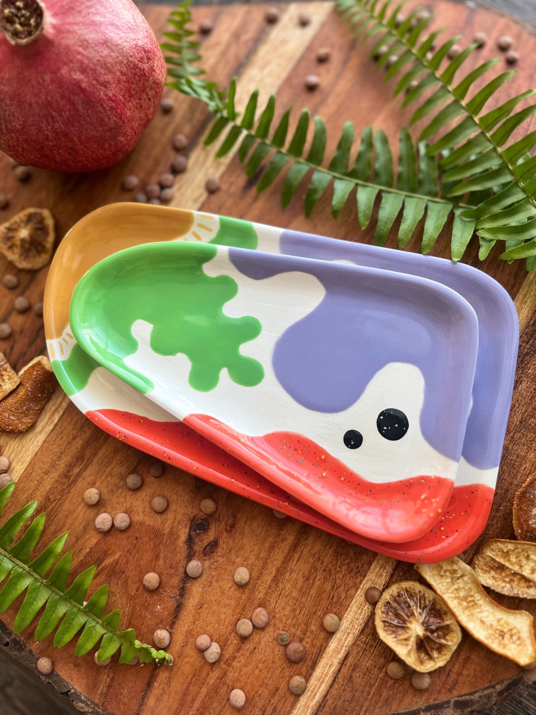 Triangle Ceramic Tray Set - Etsy