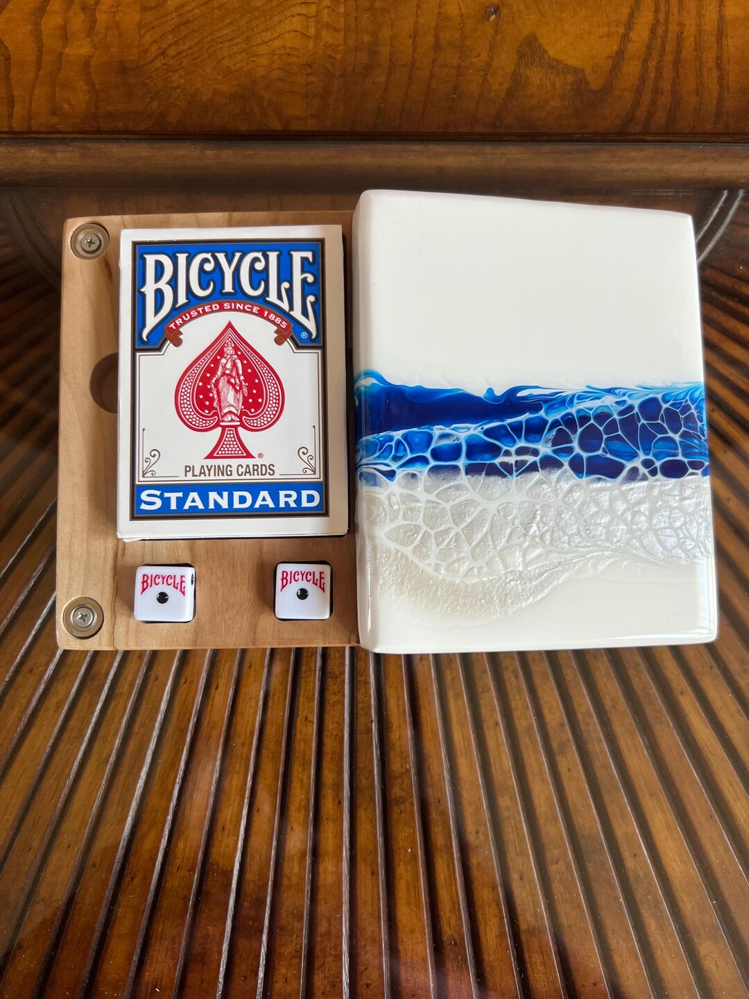 Magnetic Playing Card Box (blue/silver) - Etsy