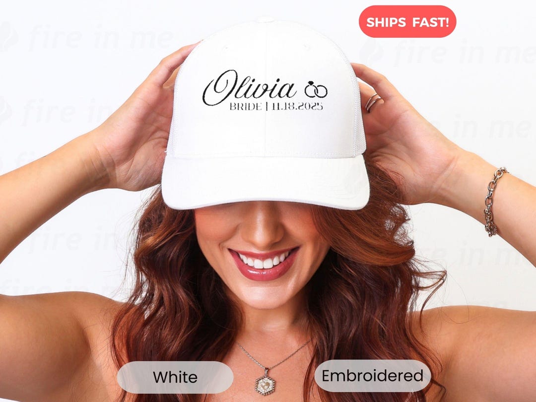 Bride Sun Hat Custom Brides Name Embroidered Hat Bachelorette Mrs ...