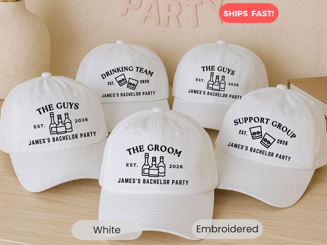 Custom Groom Hat Embroidered Drinking Team Bachelor Party Hat Wedding ...