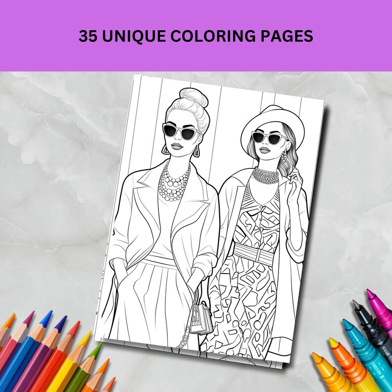 Fashion Coloring Pages for Adults and Teens Printable Fashion Coloring ...