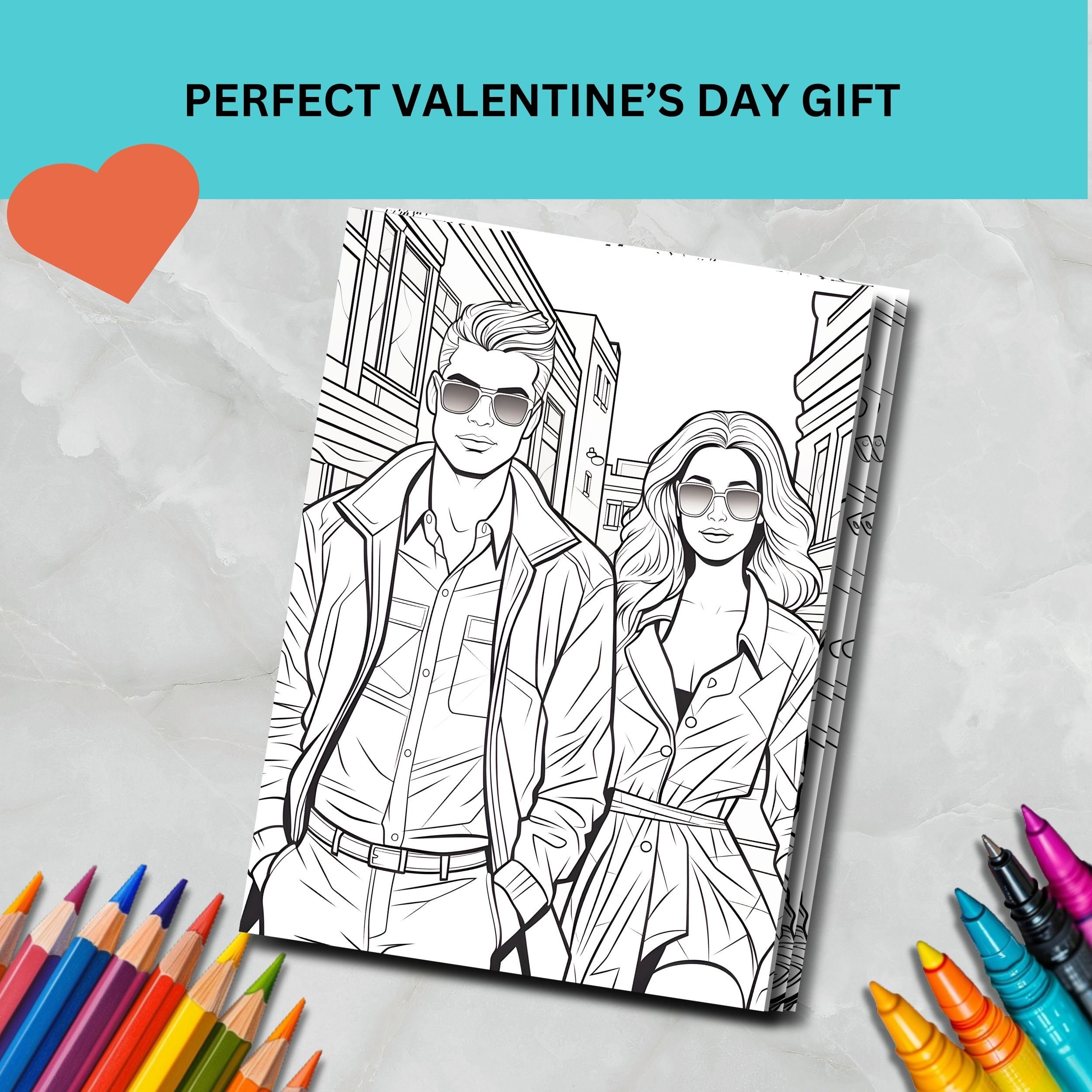 Valentıne's Day Coloring Pages for Adults and Teens Valentine Activity ...