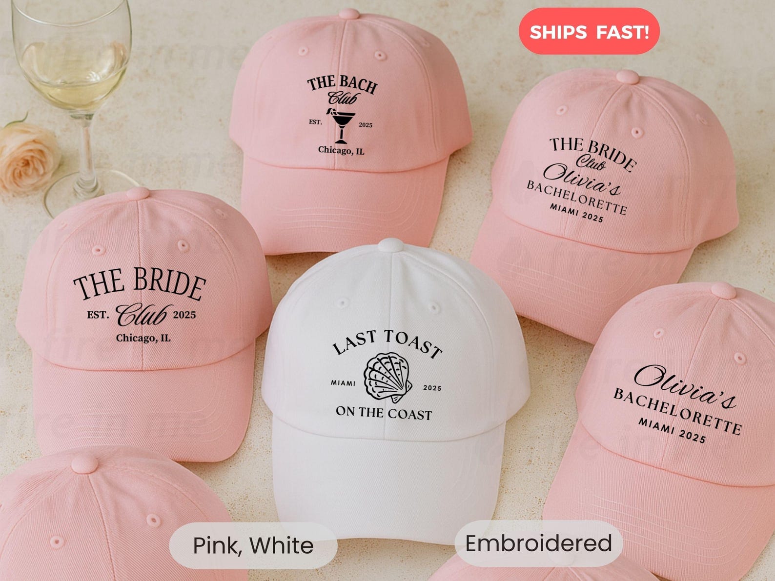 Custom Bride Bachelorette Hat Last Toast on the Coast Bach Club ...