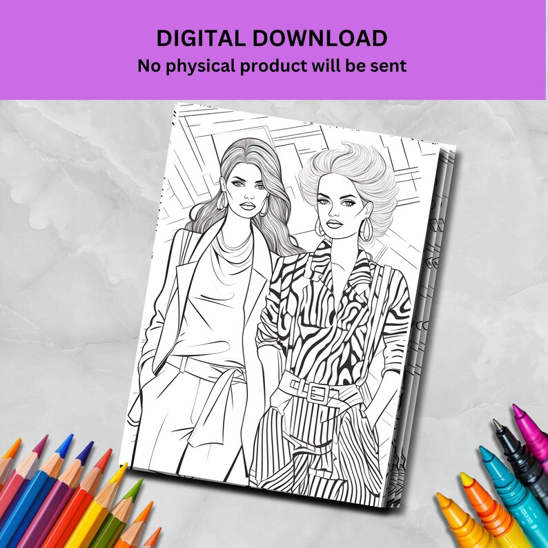Fashion Coloring Pages for Adults and Teens Printable Fashion Coloring ...