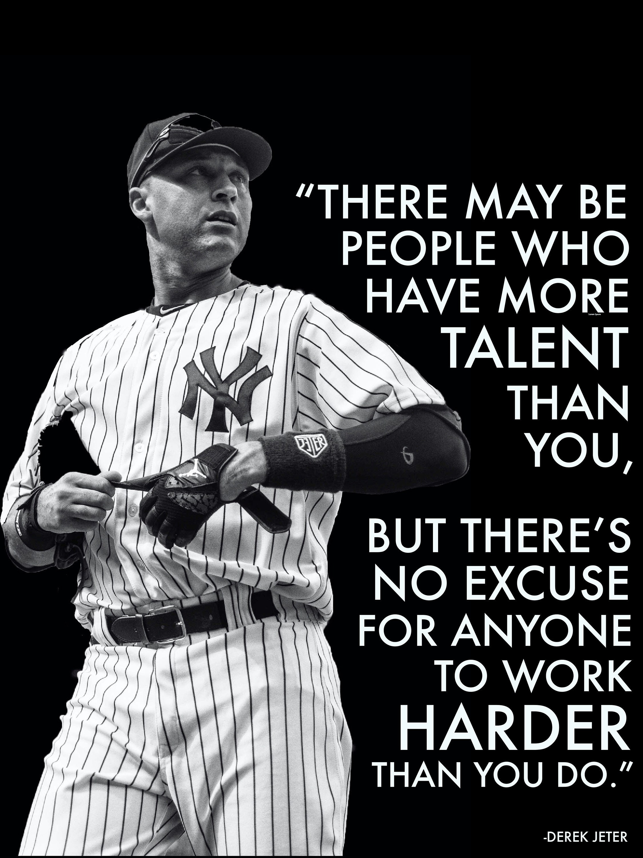 Derek Jeter Inspirational Quote Poster Motivational Poster | Etsy