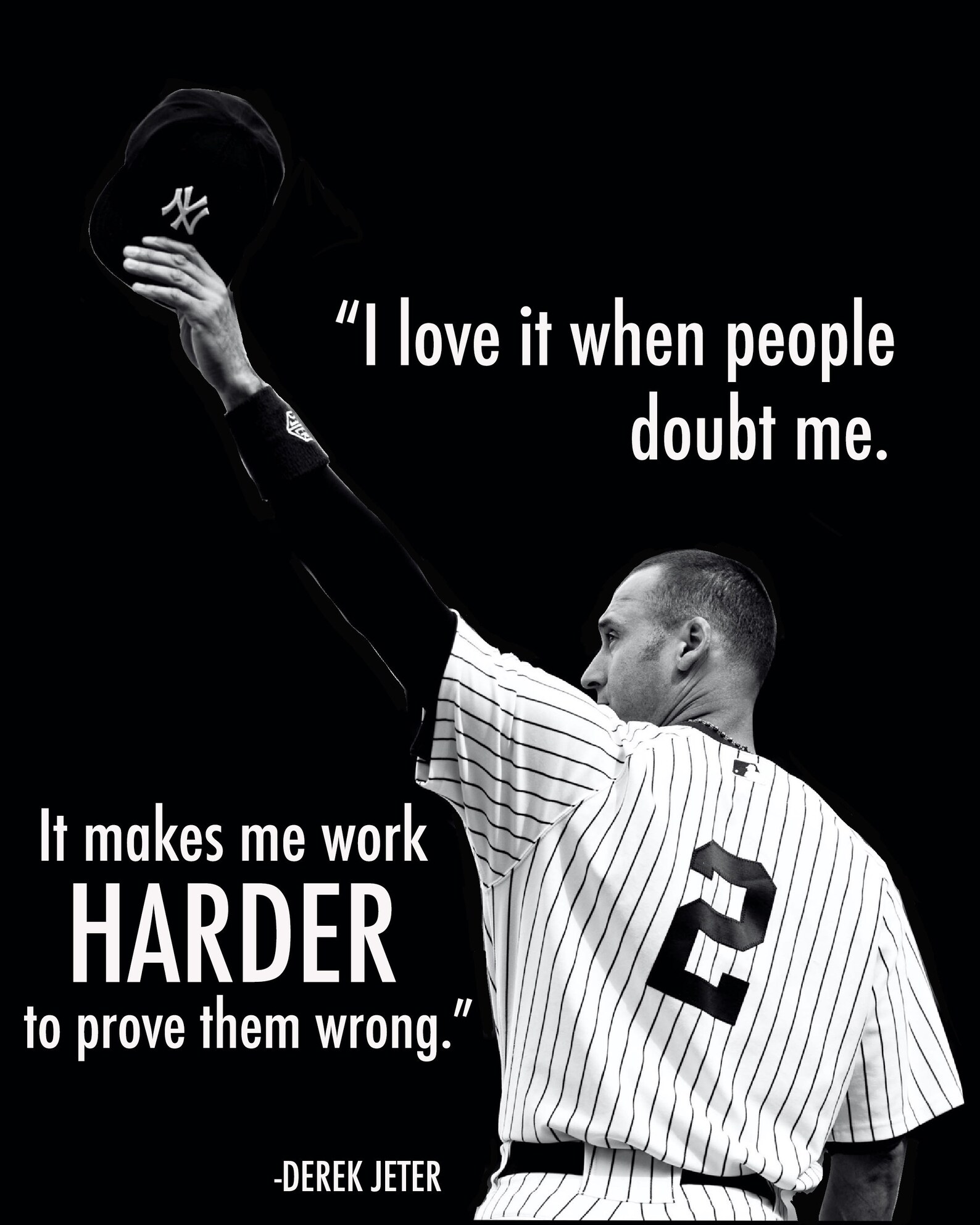 Derek Jeter Inspirational Quote Poster Motivational Poster | Etsy