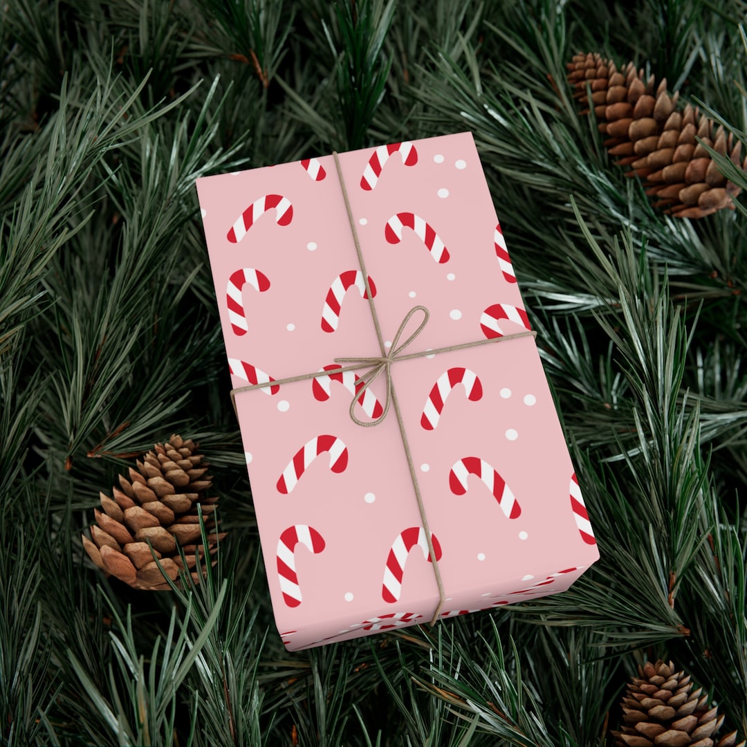 Sweet Pink Christmas Gift Wrap, Christmas Wrapping Paper, Holiday ...