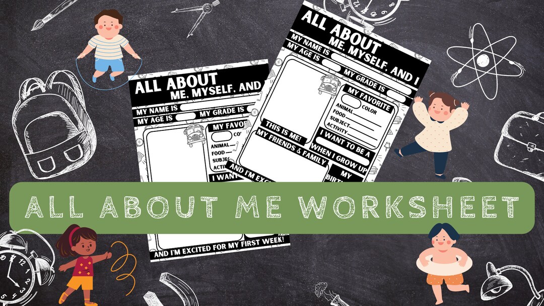 All About Me, Myself, and I Introduction Printable Worksheet/poster ...