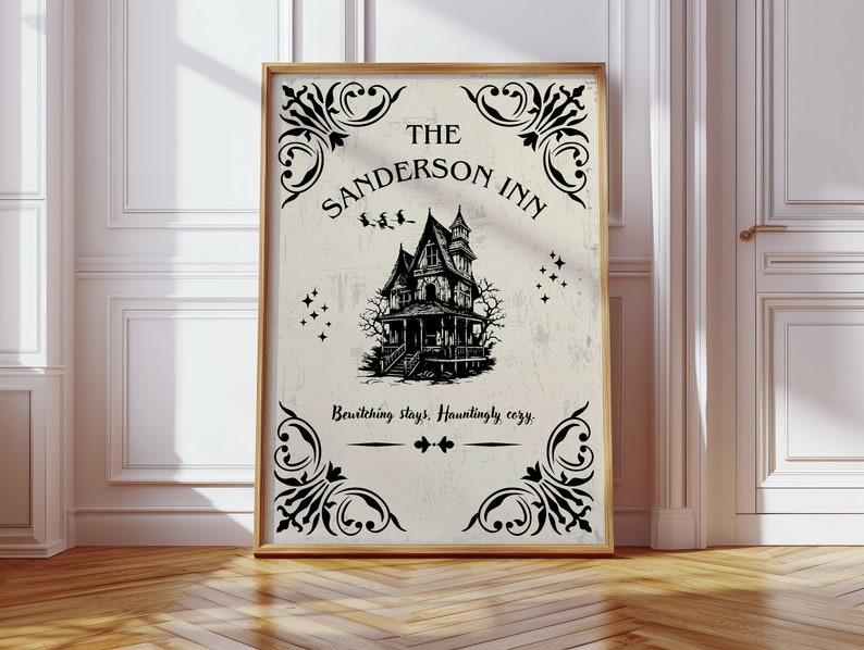 Sanderson Inn Halloween Printable Vintage Rustic Flyer for Halloween ...