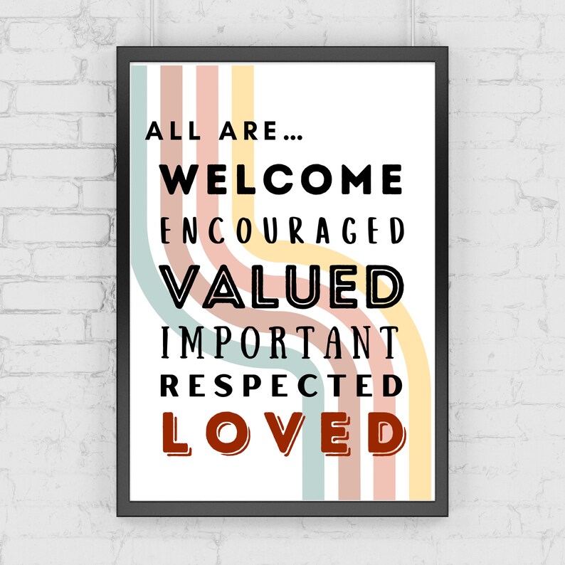 All Are Welcome Classroom Rainbow Poster - New School Year - New ...