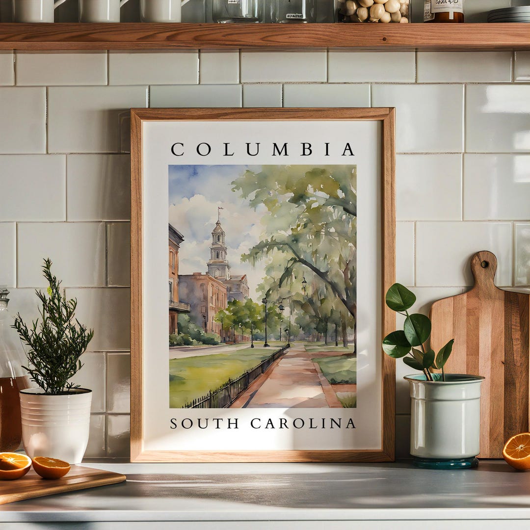 Columbia South Carolina Printable | Watercolor Columbia Wall Art | SC ...