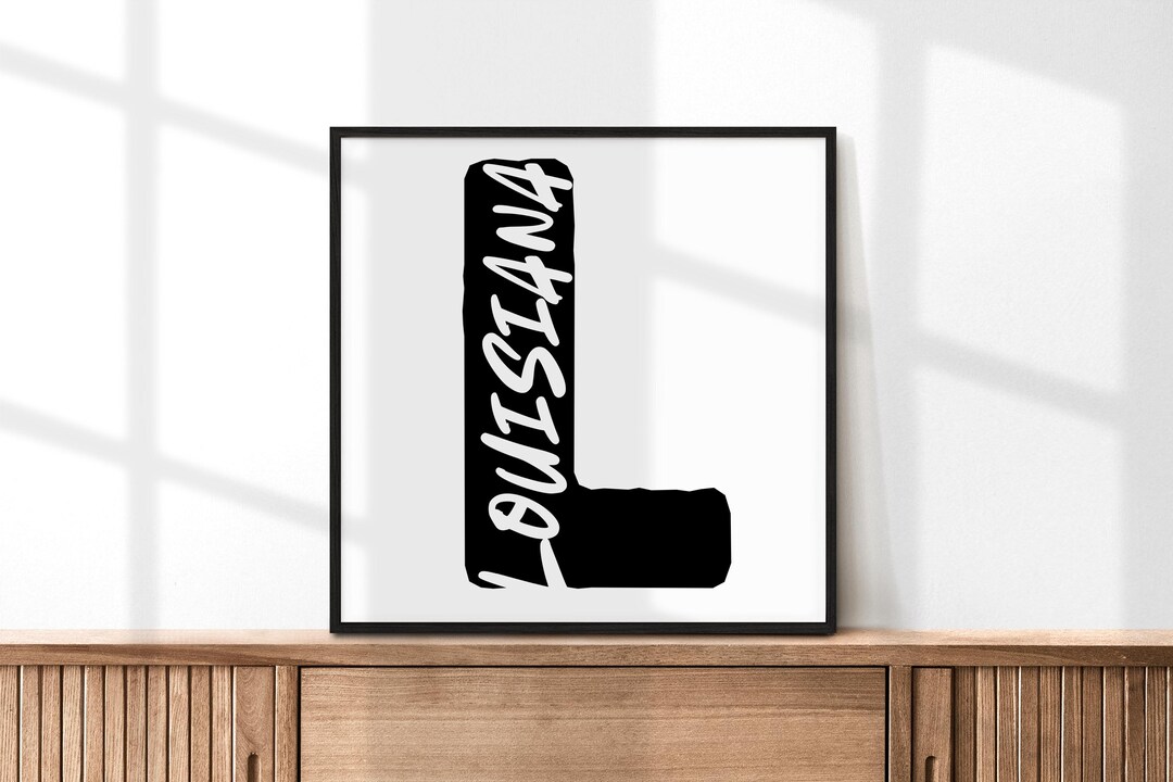 Louisiana Wall Art Printable | Louisiana State Print | Black & White ...