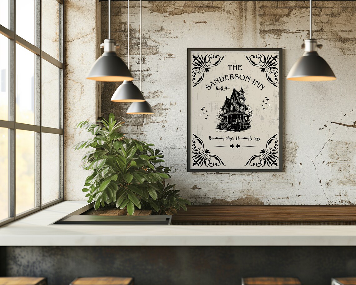 Sanderson Inn Halloween Printable Vintage Rustic Flyer for Halloween ...