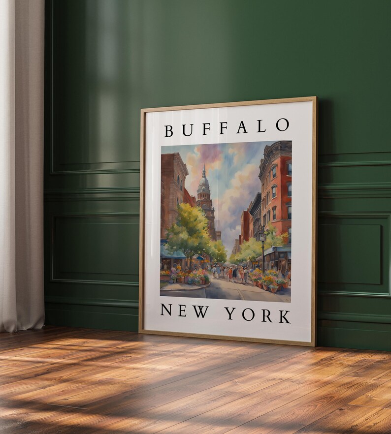 Buffalo New York Watercolor Printable | Digital Wall Art of Buffalo ...