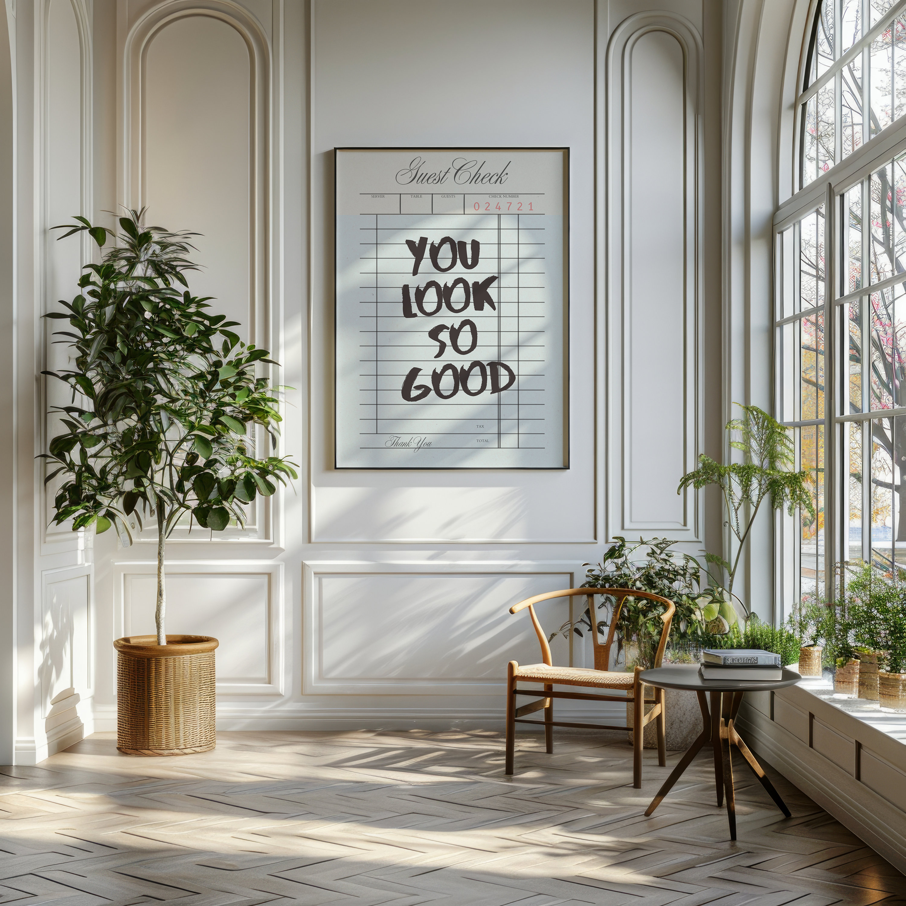 You Look so Good Guest Check Printable Wall Art | Vintage Guest Check ...