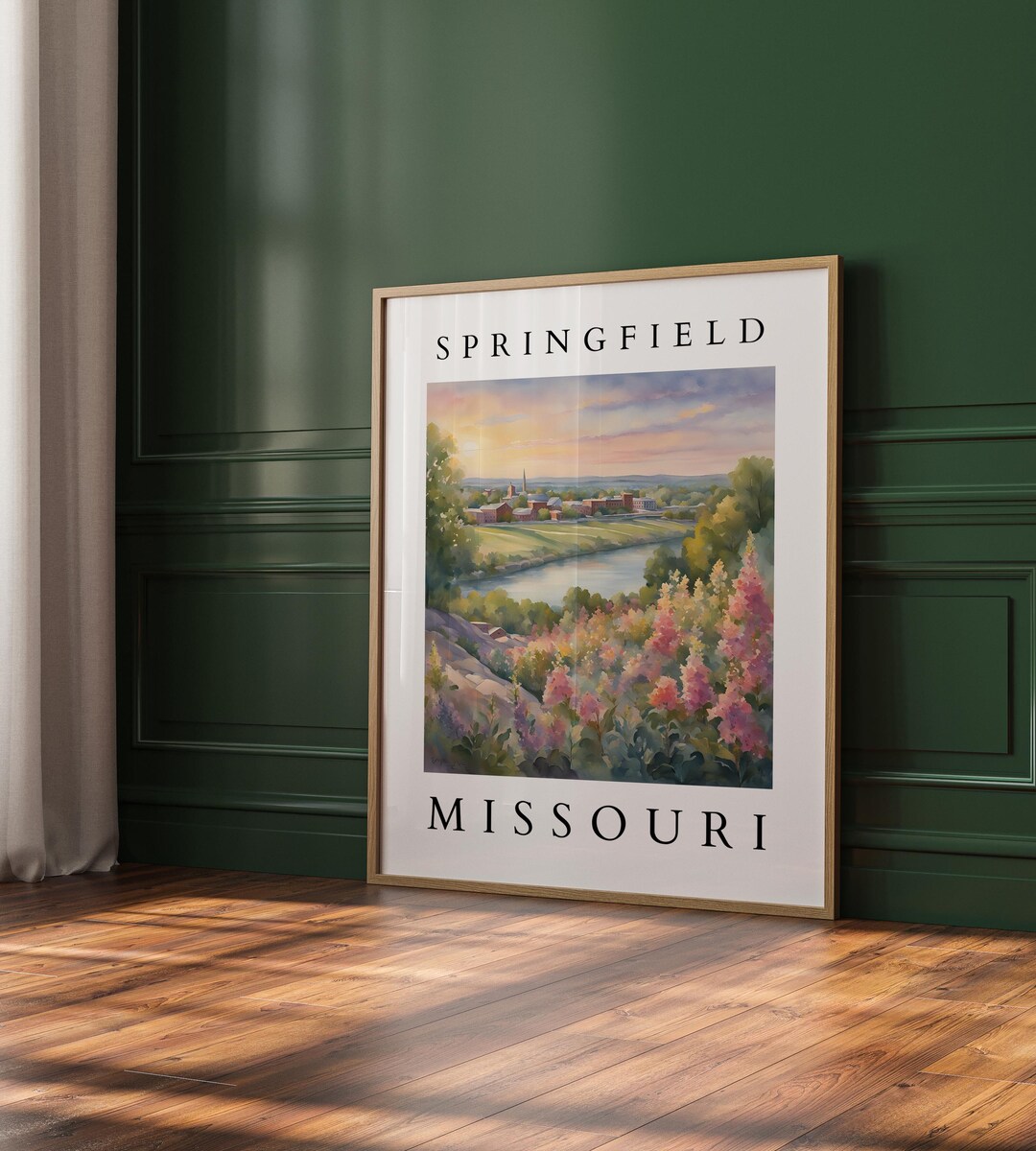 Springfield Missouri Watercolor Printable | Digital Wall Art | Scenic ...