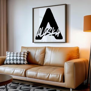 Alaska Printable Art | Bold Letter State Poster | Modern Alaska Wall ...