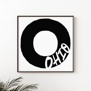 Ohio Typography Printable | Modern Black & White State Art | Minimalist ...