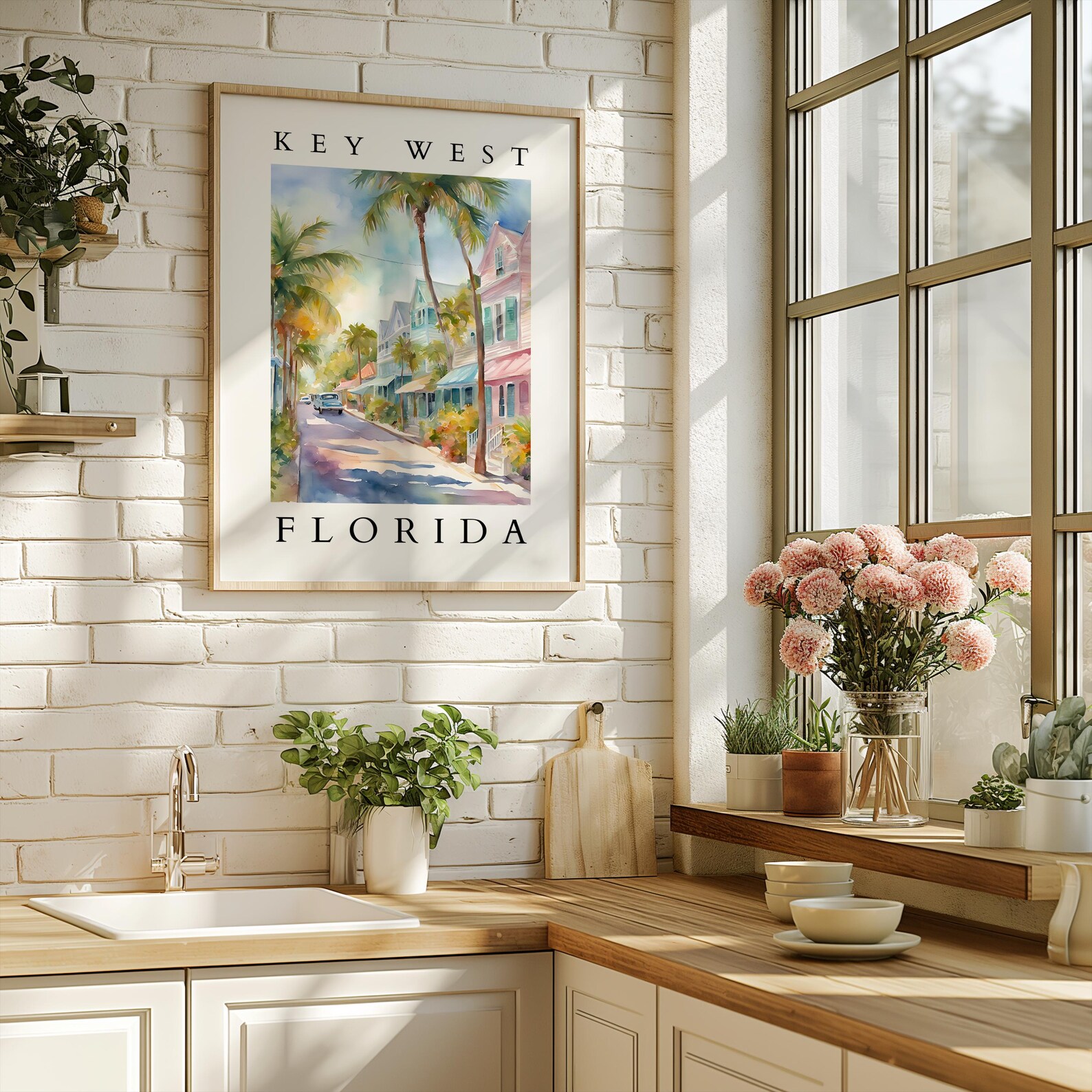 Key West Florida Watercolor Printable Wall Art | Historic Homes and ...