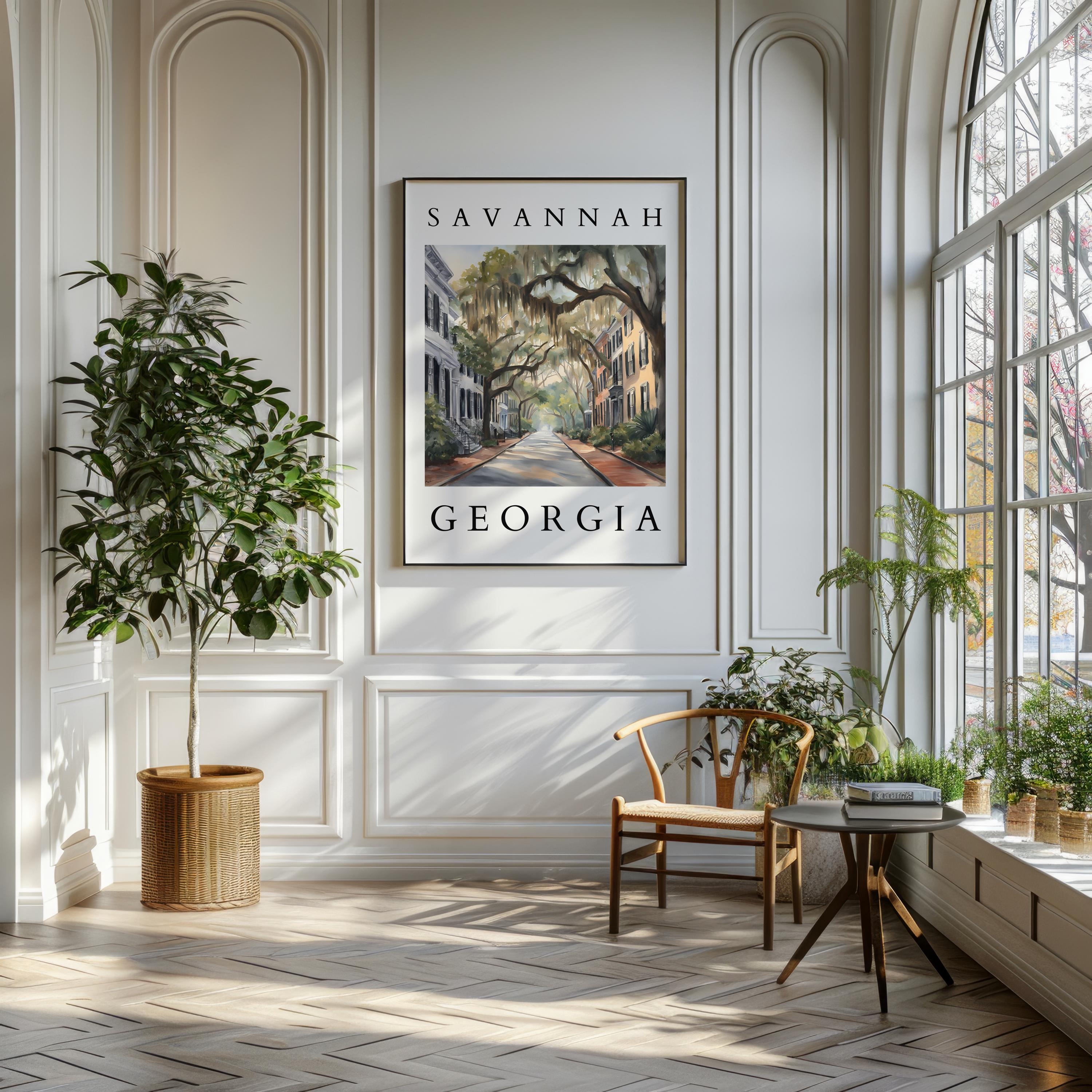 Savannah Georgia Watercolor Printable | Historic Art | Southern Decor ...