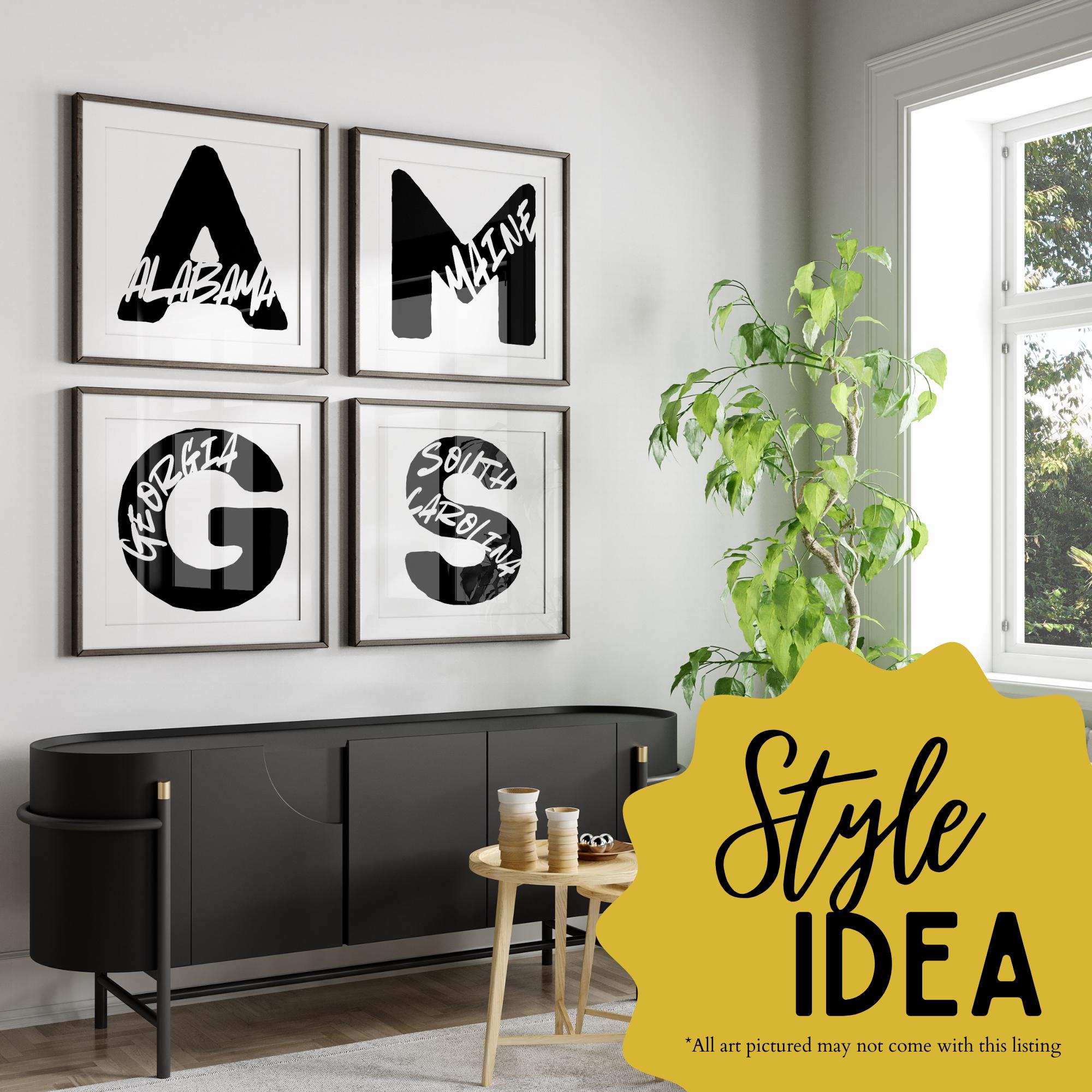 Alaska Printable Art | Bold Letter State Poster | Modern Alaska Wall ...