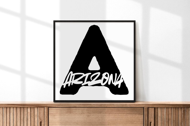 Arizona Printable Art | Bold Letter State Poster | Modern Arizona Wall ...