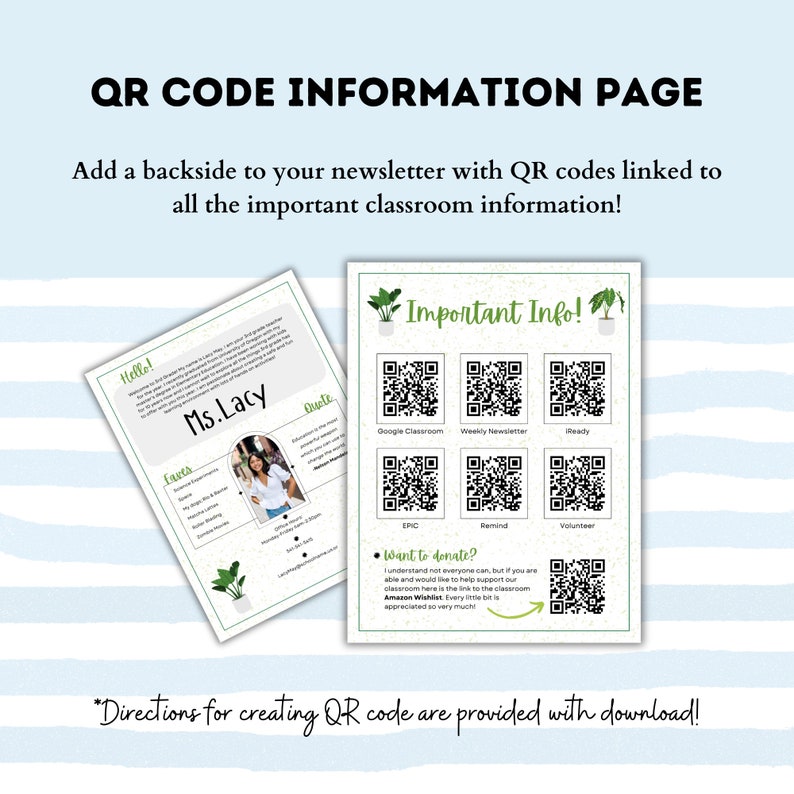 Meet the Teacher Template Plants Theme Classroom Back to School ...